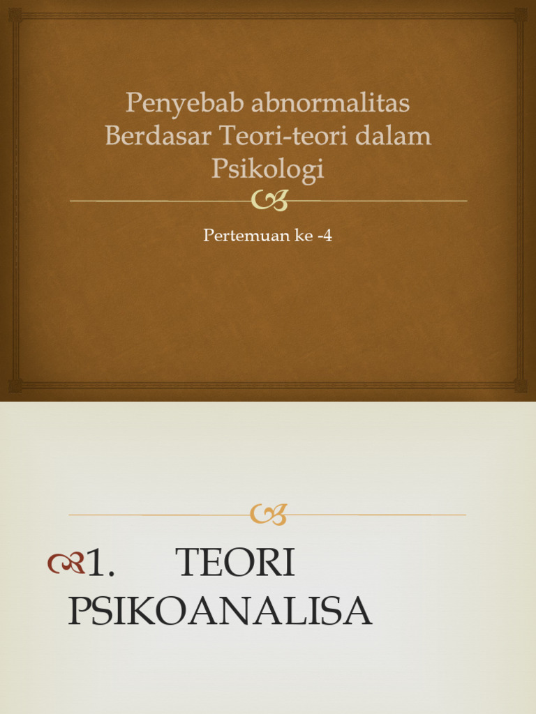 Penyebab Abnormalitas Berdasar Teori-Teori Dalam Psikologi | PDF ...