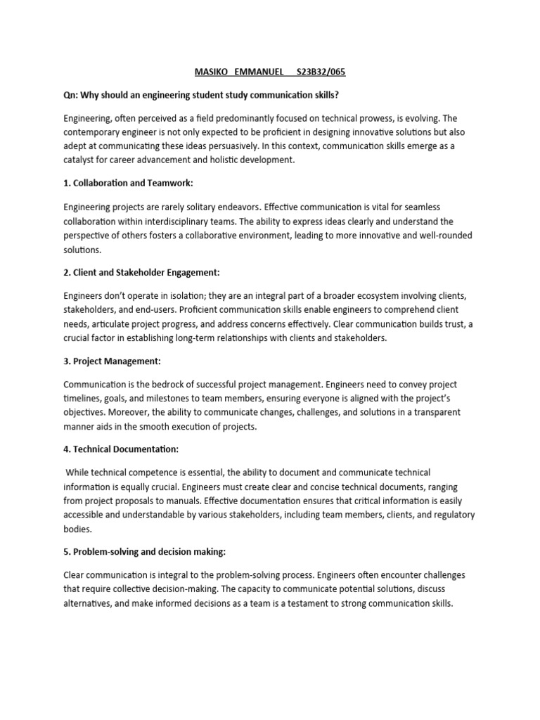 Communication Skills Assignment | PDF