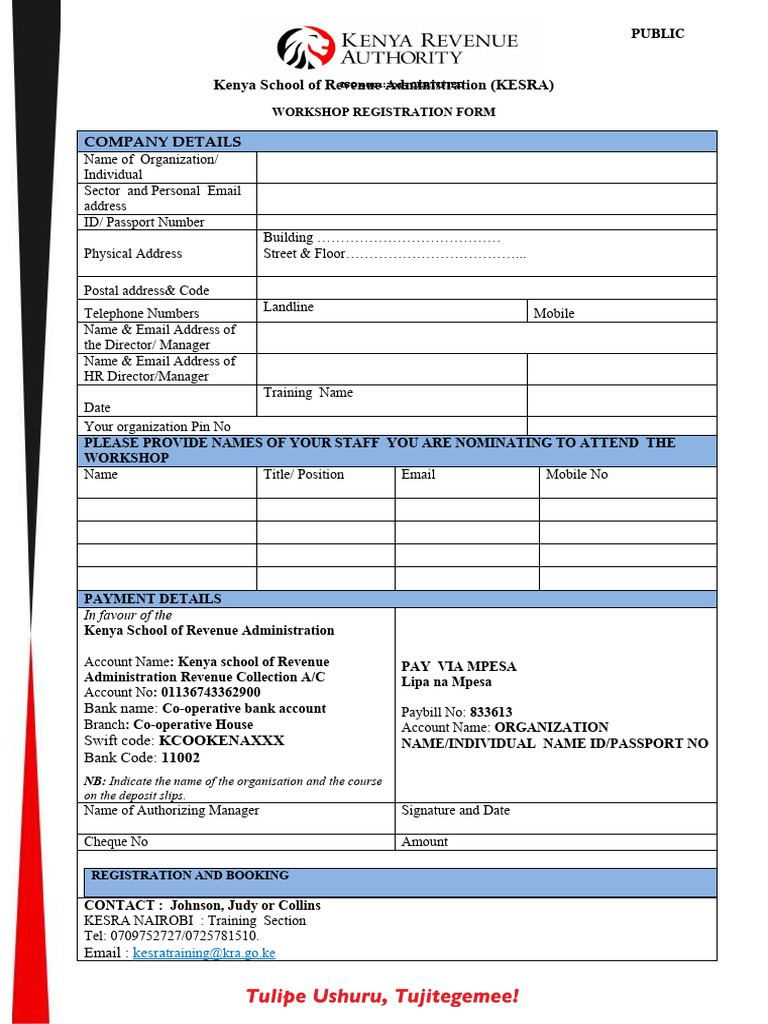 KESRA Workshop Registration Form | PDF