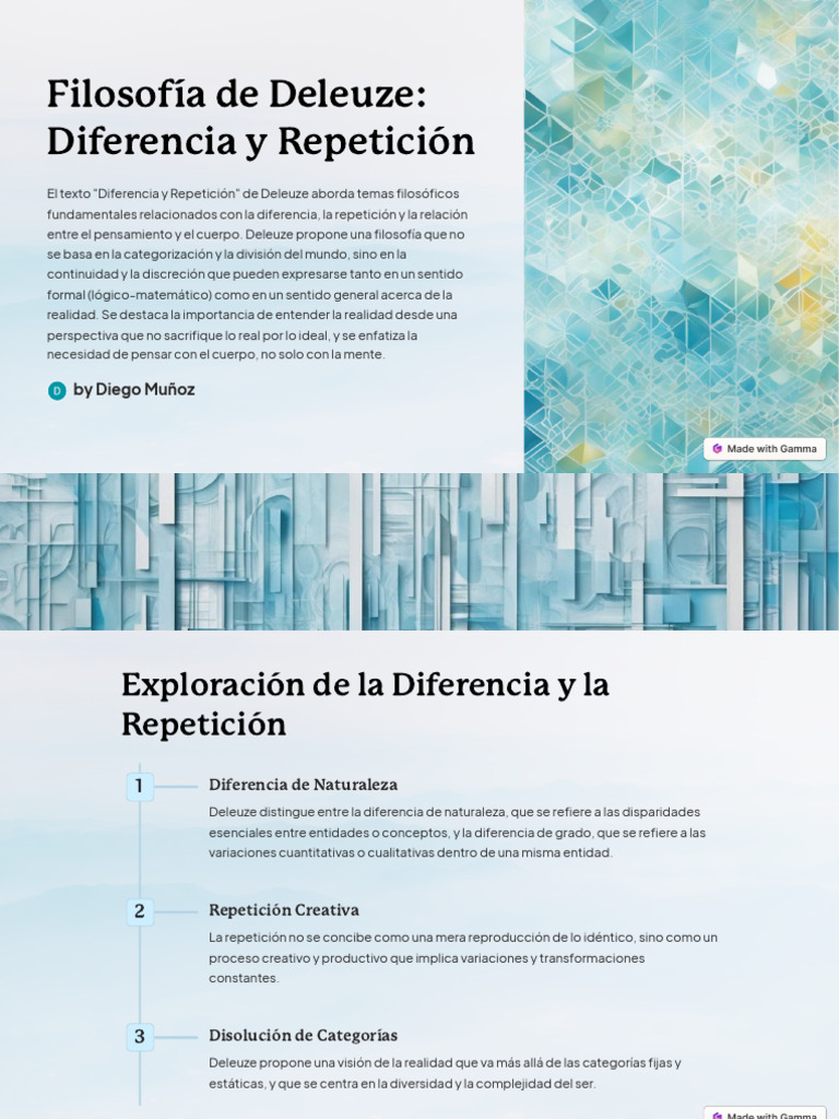 Filosofía Deleuziana: Diferencia y Repetición | PDF | Realidad | Complejidad