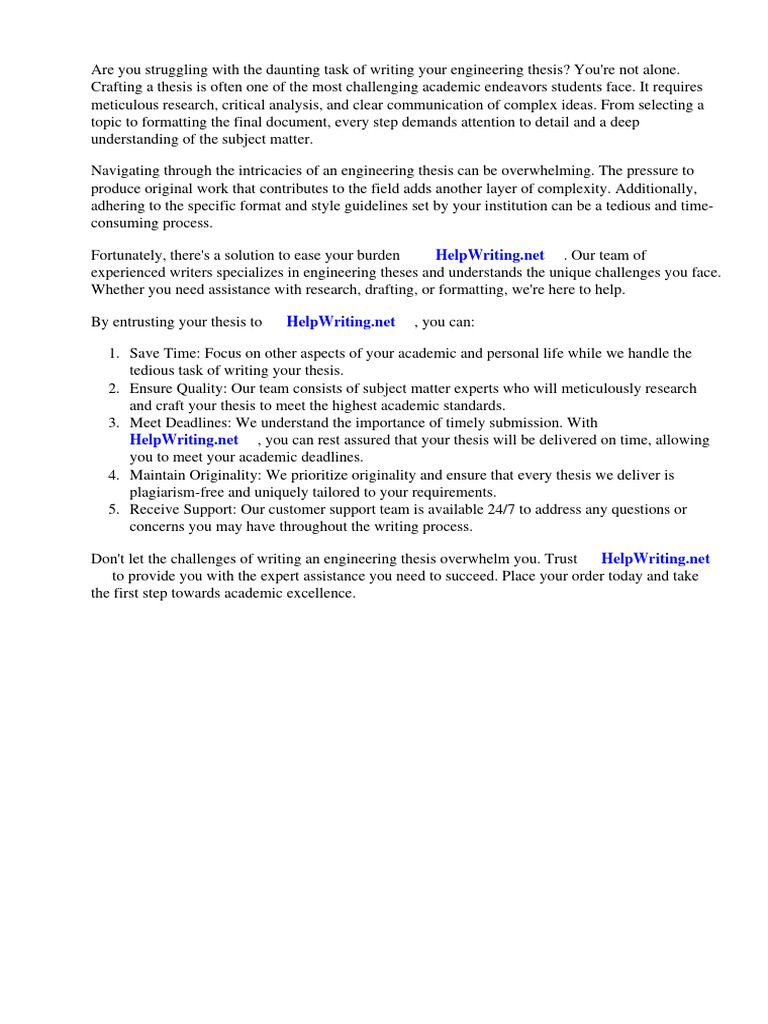 Engineering Thesis Format | PDF | Thesis