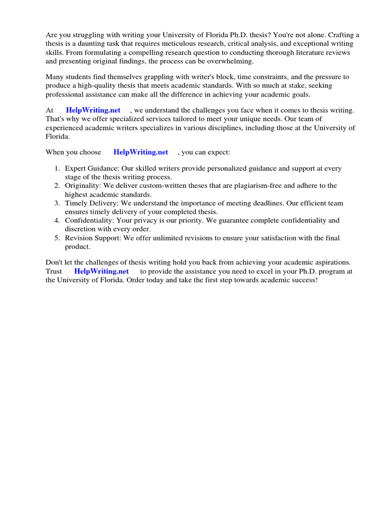 Ph.D. Thesis Writing Help at UF | PDF | Thesis | Hospice