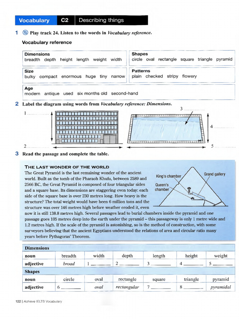 VOCAB - Describing Things | PDF | Length | Pyramid