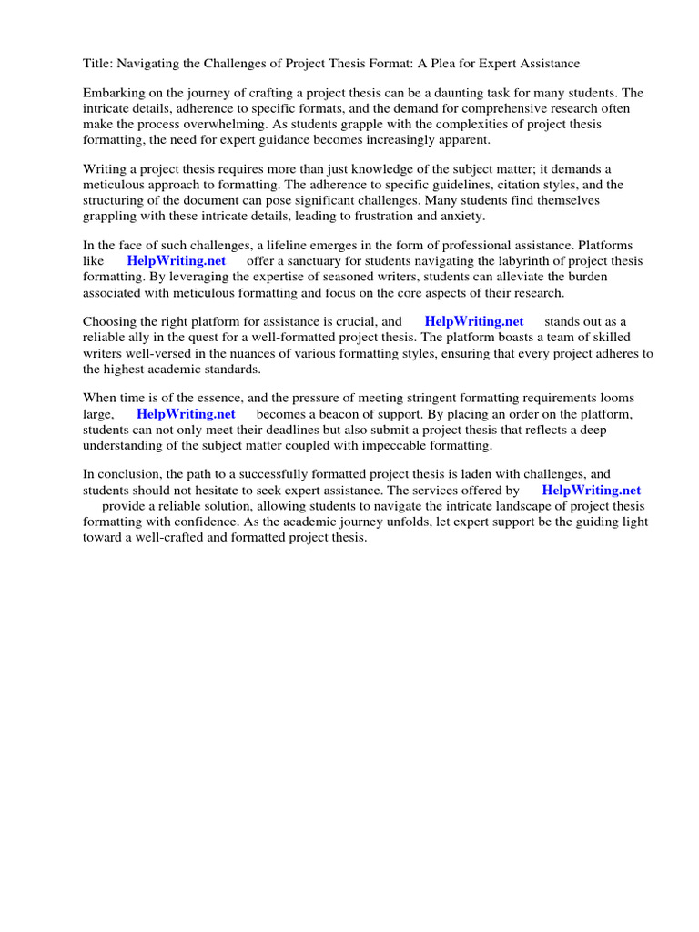 Project Thesis Format | PDF | Thesis