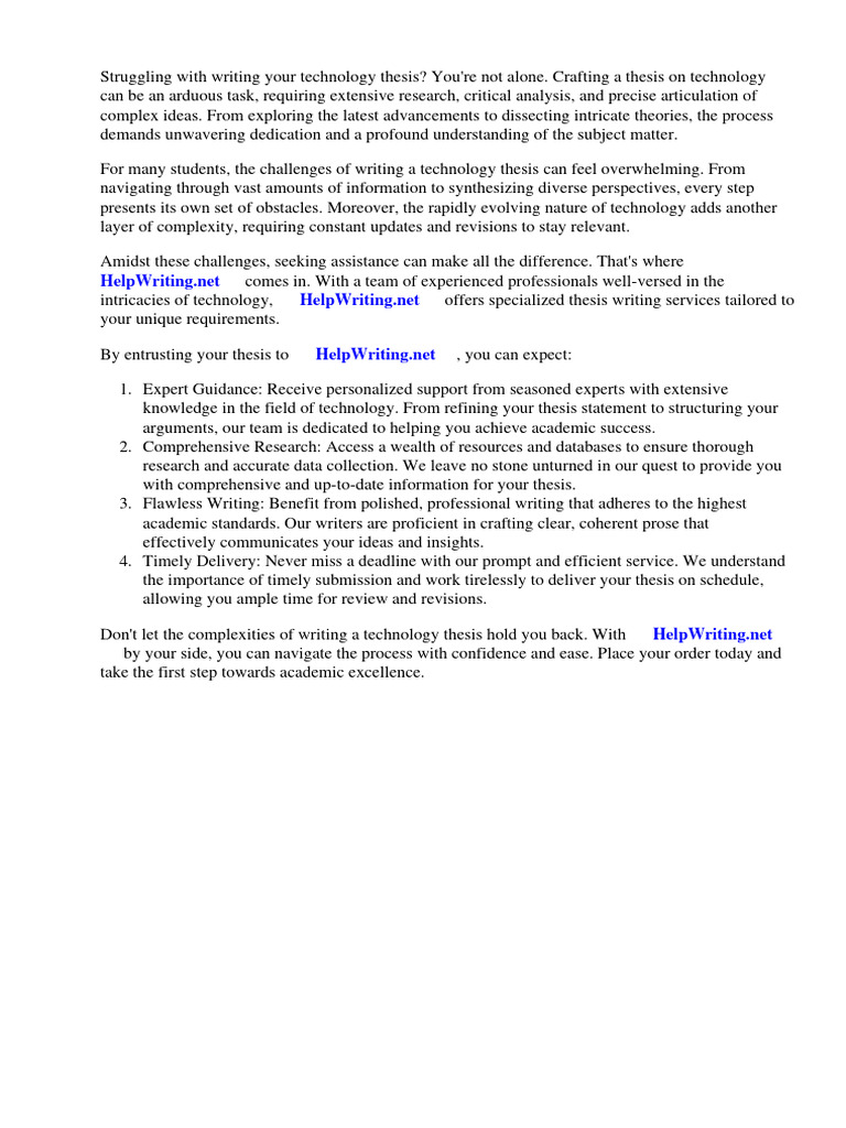 Technology Thesis Statement | PDF | Thesis | Essays
