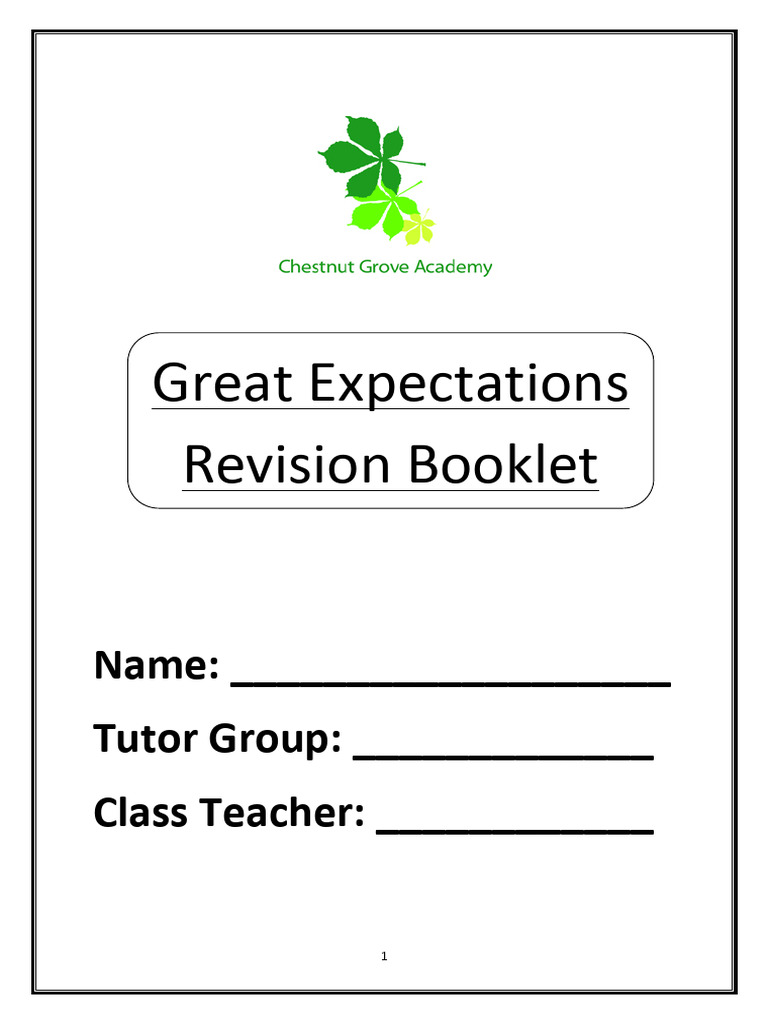 Great Expectations Revision Guide | PDF | Great Expectations | Estella ...