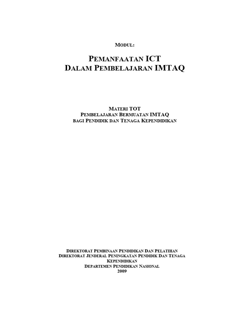 Modul - Pemanfaatan ICT Dalam Pembelajaran Imtaq-Last | PDF | Komputer