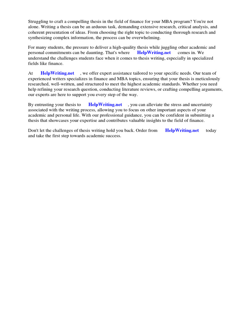 Thesis Topics Finance Mba | PDF | Banks | Thesis Thesis Topics Finance Mba | PDF | Banks | Thesis