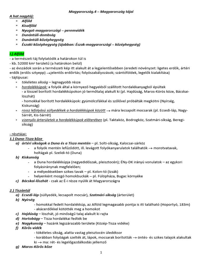 Magyarország Tájai | PDF