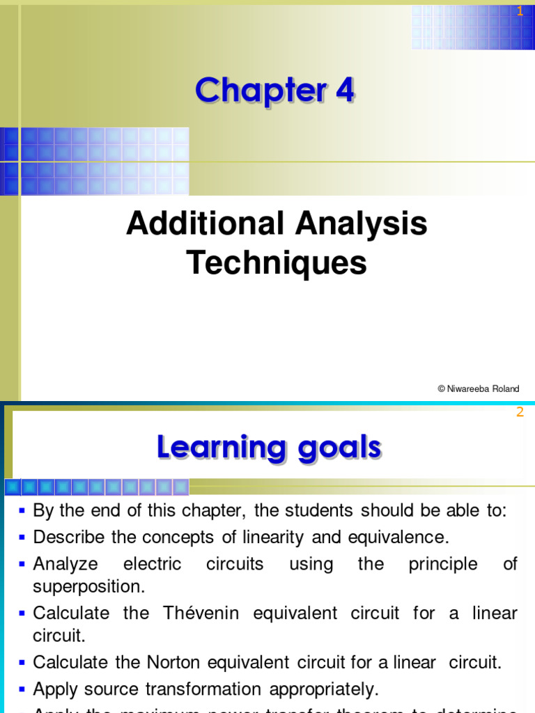 Chapter 4-Aditional Analysis Techniques | PDF
