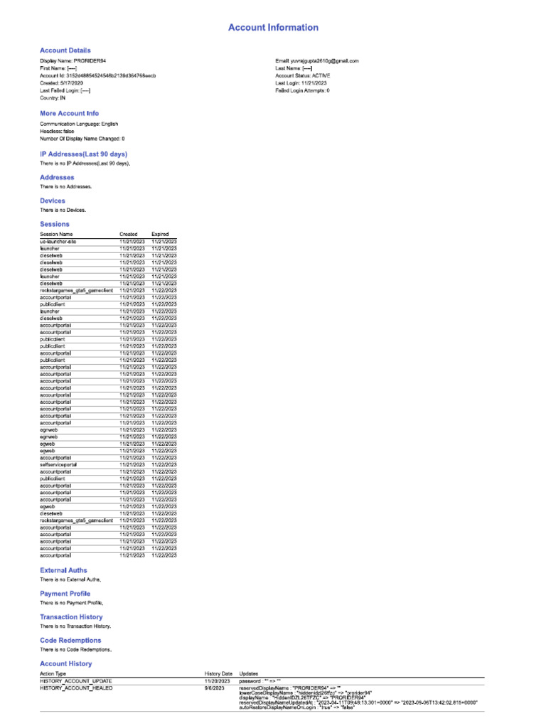 Account Information | PDF