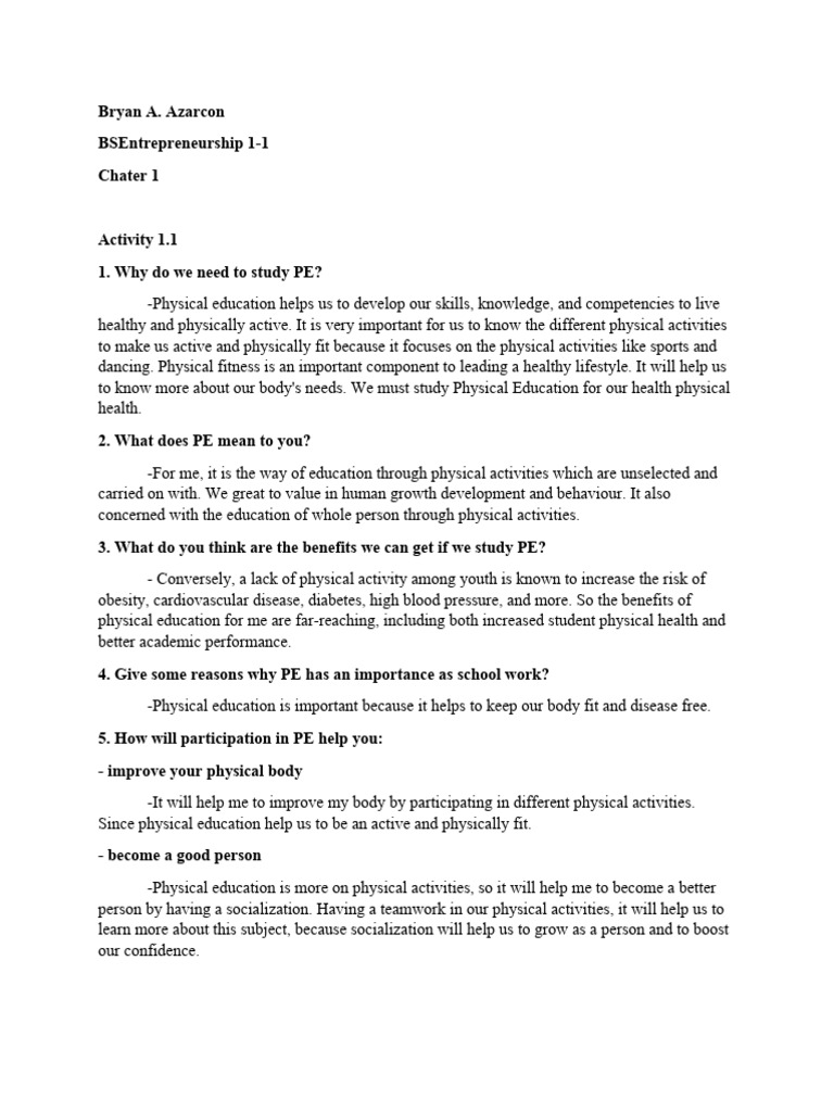 AZARCON BRYAN PE FinalOutput | PDF | Lung | Human Body