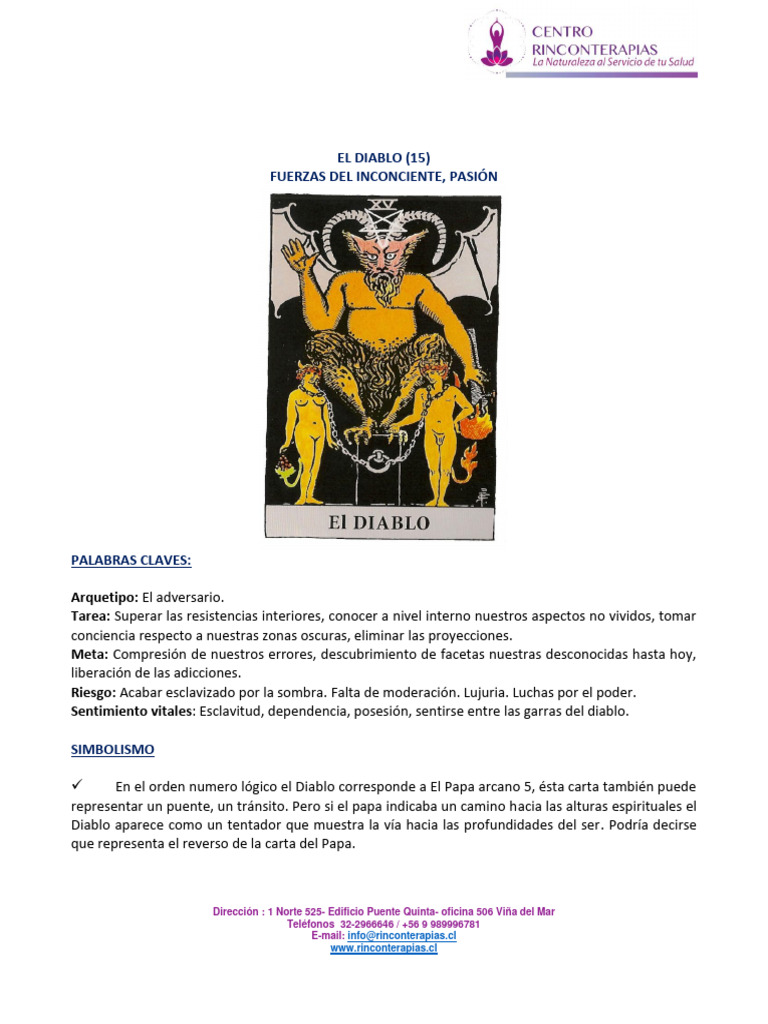 Significado del Arcano 15: El Diablo | PDF | Amor | Felicidad