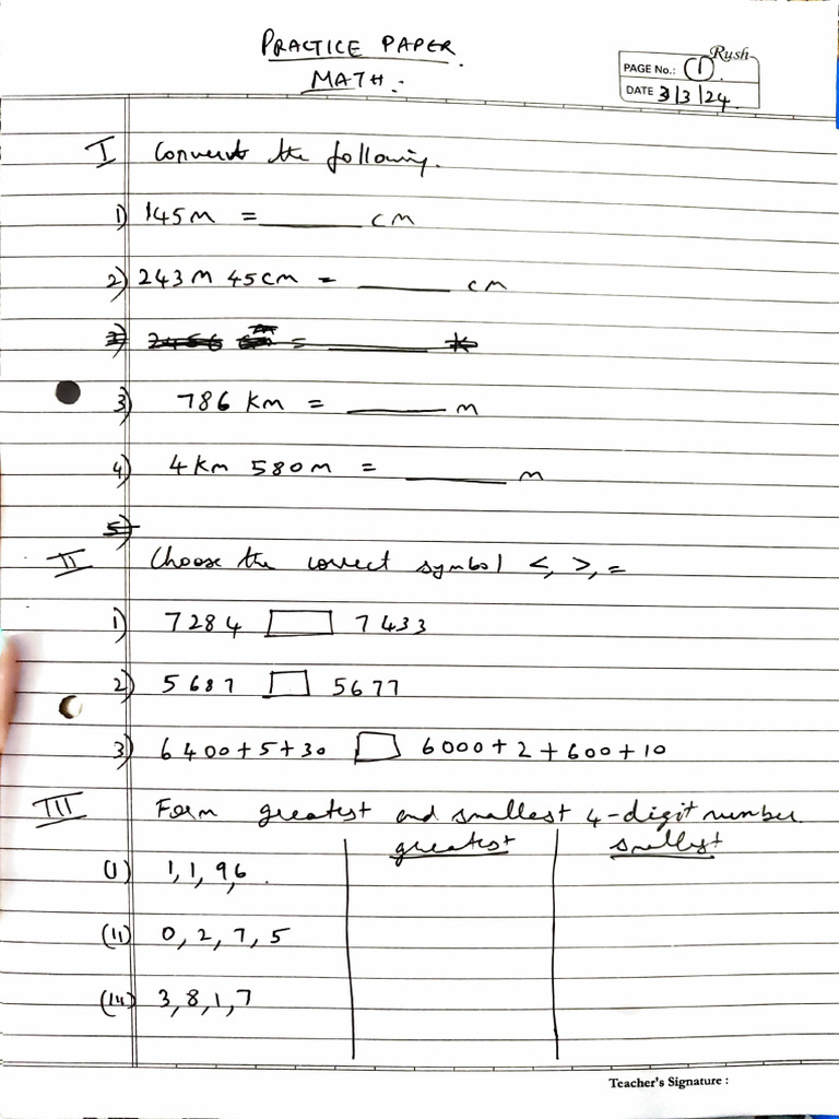 Math Practice Paper | PDF