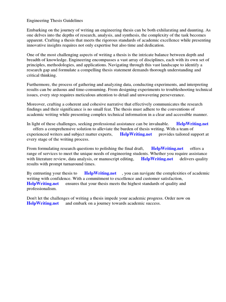 Engineering Thesis Guidelines | PDF | Thesis | Concrete