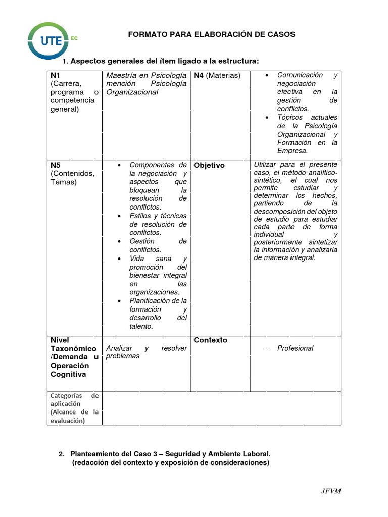 JFVM - UTE-MPsO - Caso Componente 3 | PDF | Business | Psicología ...