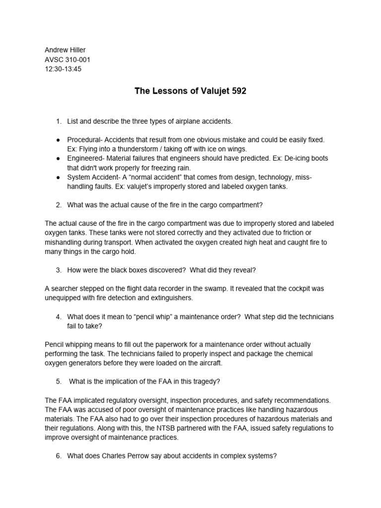 Lessons from Valujet Flight 592 Crash | PDF | Aviation | Aviation Safety