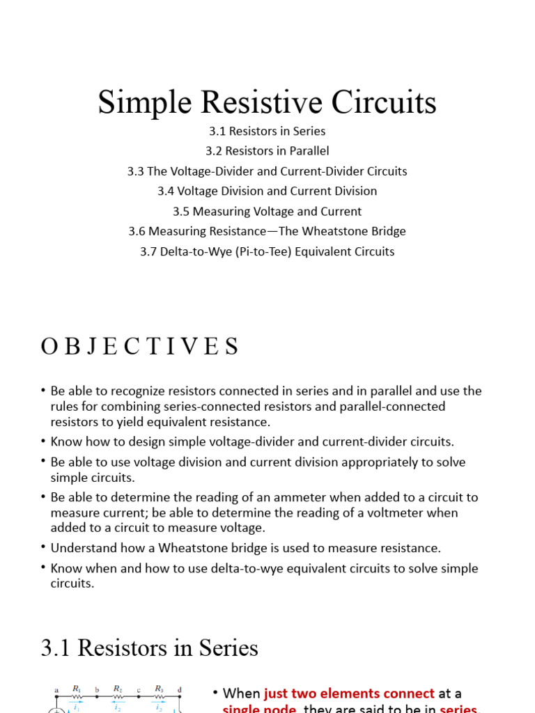 03-Simple Resistive Circuits (1) | PDF | Series And Parallel Circuits | Electrical Network