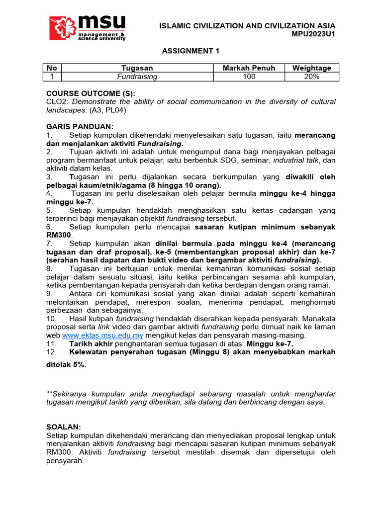 Arahan Tugasan Assignment 1 Feb 2023 | PDF