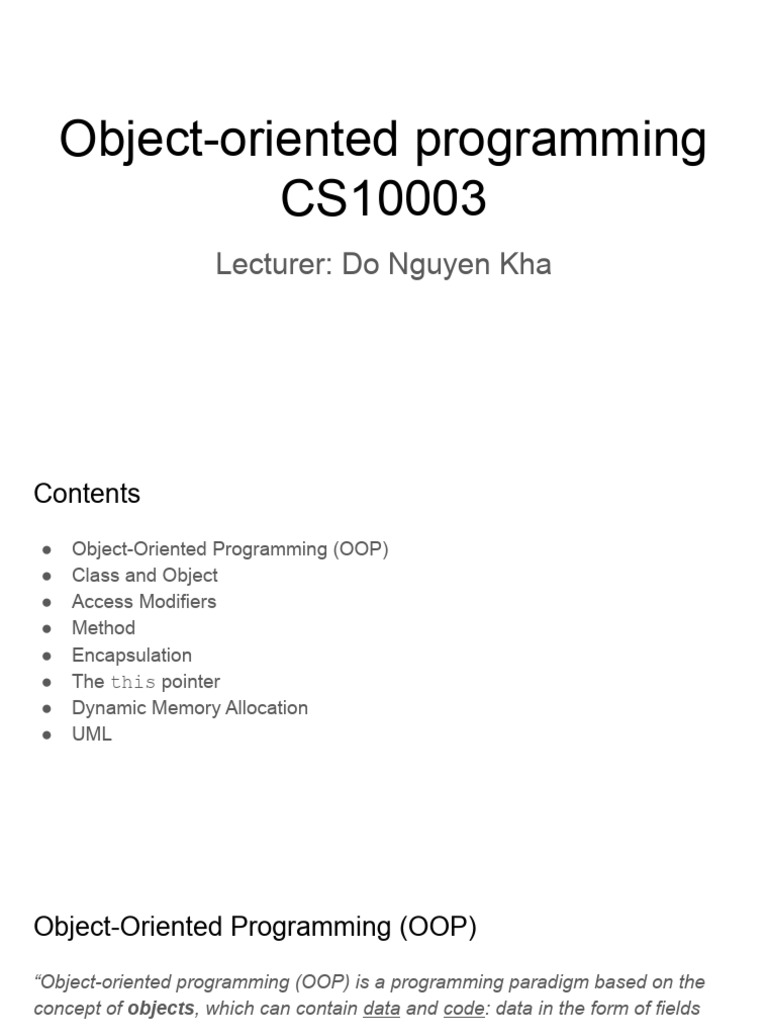Note 02 Pdf Class Computer Programming Object Oriented Programming