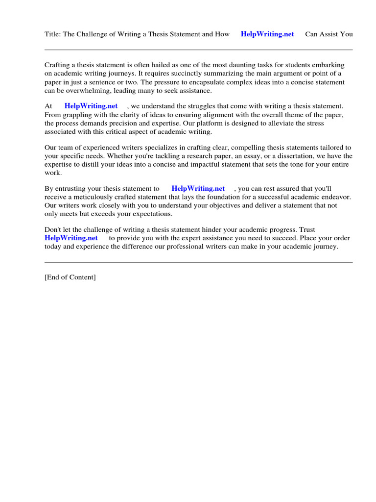 Write Your Basic Thesis Statement in The Space Below | PDF