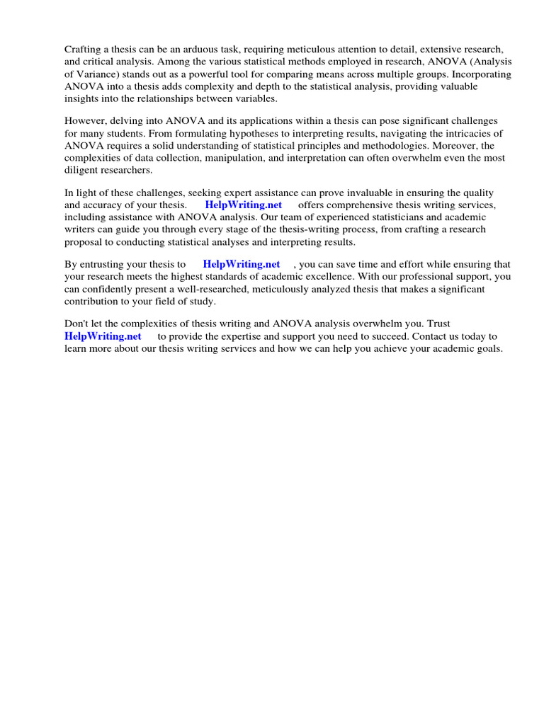 Sample Thesis With Anova | PDF | Analysis Of Variance | Statistics