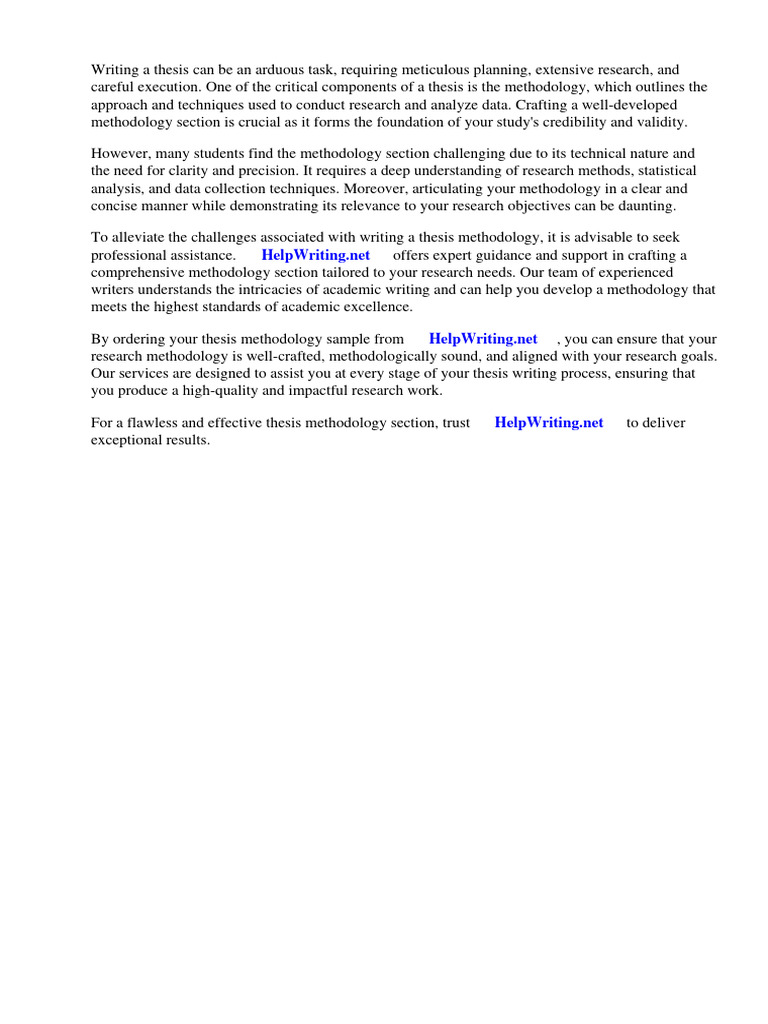 Thesis Methodology Sample | PDF