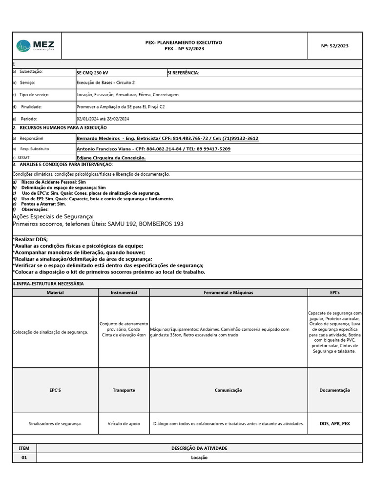 Pex - 52 CMQ 230 - Base de Equipamentos - Pir C2 | PDF