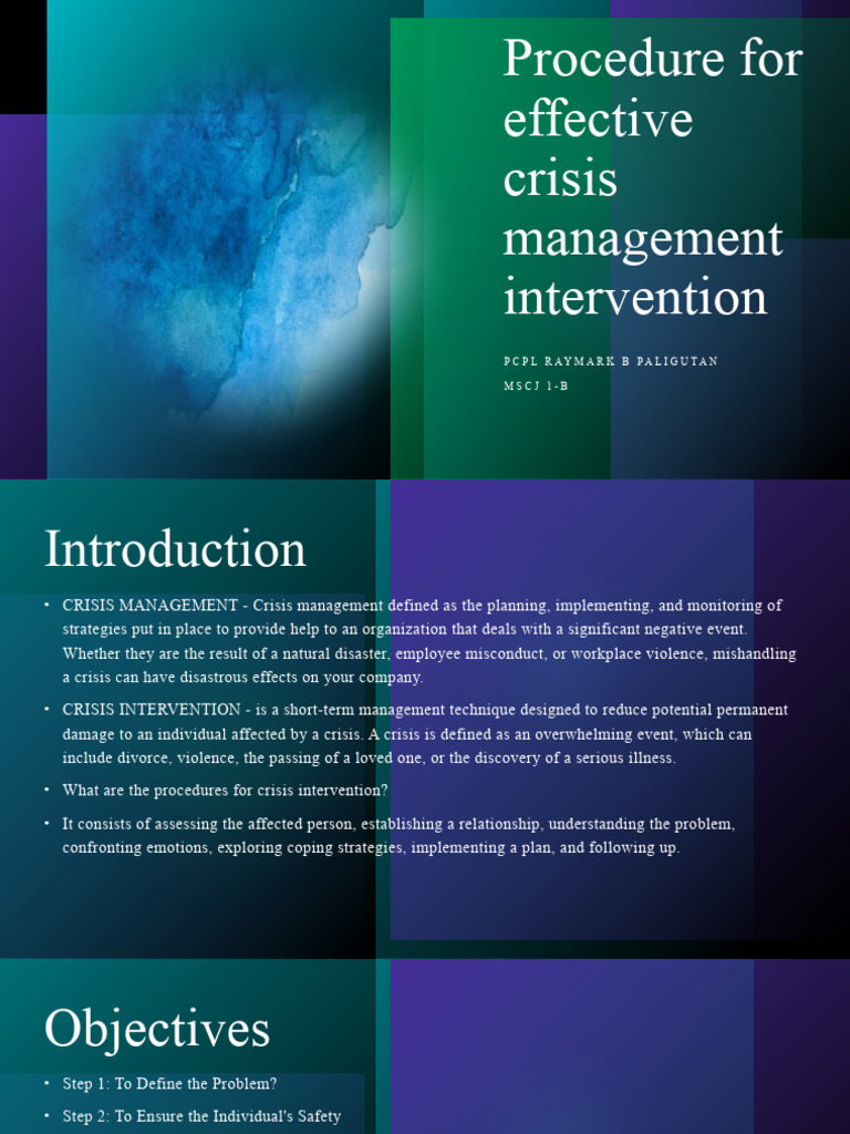 Procedure For Effective Crisis Management Intervention | PDF | Mental ...