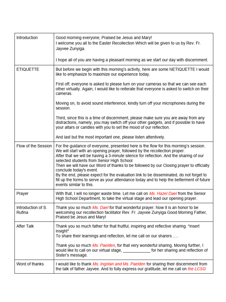 Grade 11 Reco Script | PDF