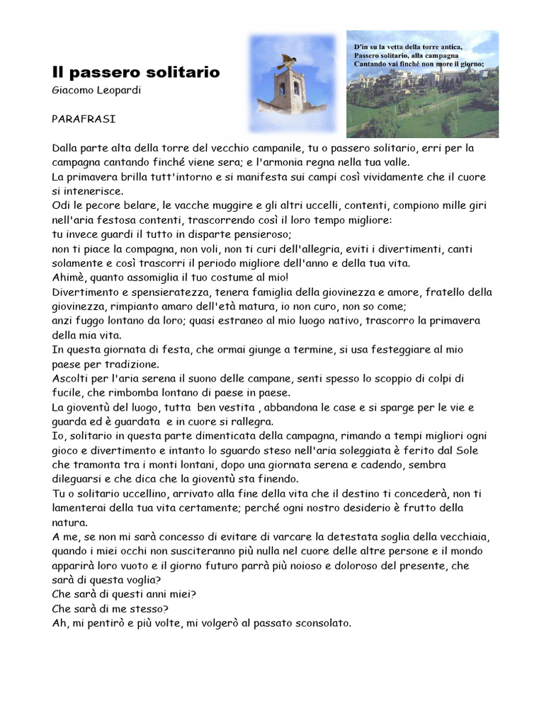 Il Passero Solitario | PDF