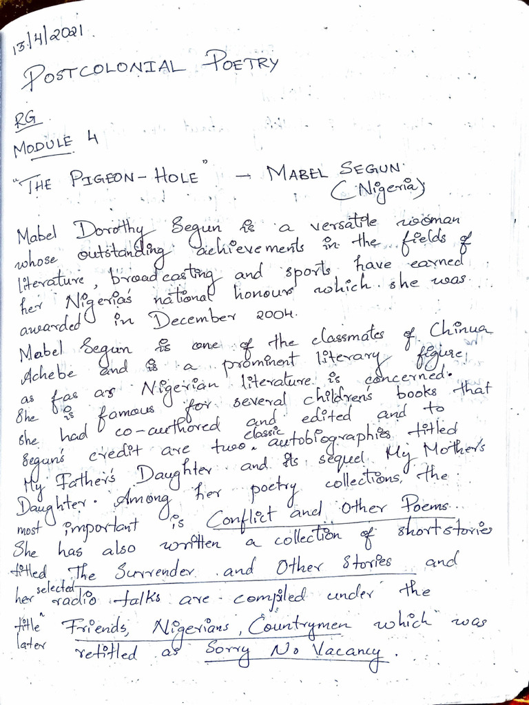 Pigeon Hole - Note | PDF