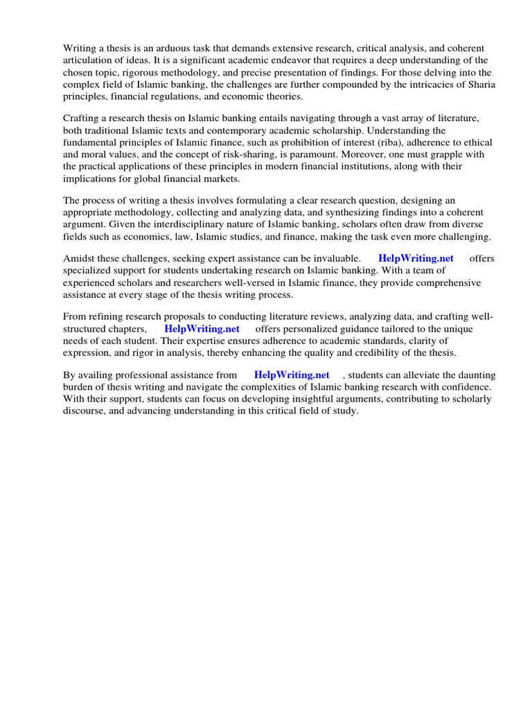 Research Thesis On Islamic Banking | PDF