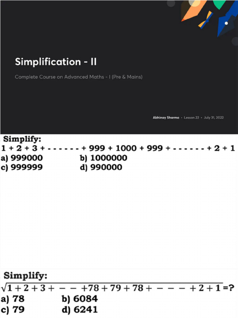 Simplification II No Anno | PDF