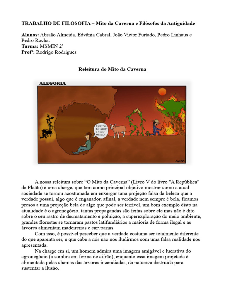 Charge sobre o Mito da Caverna | PDF | Ciências Sociais