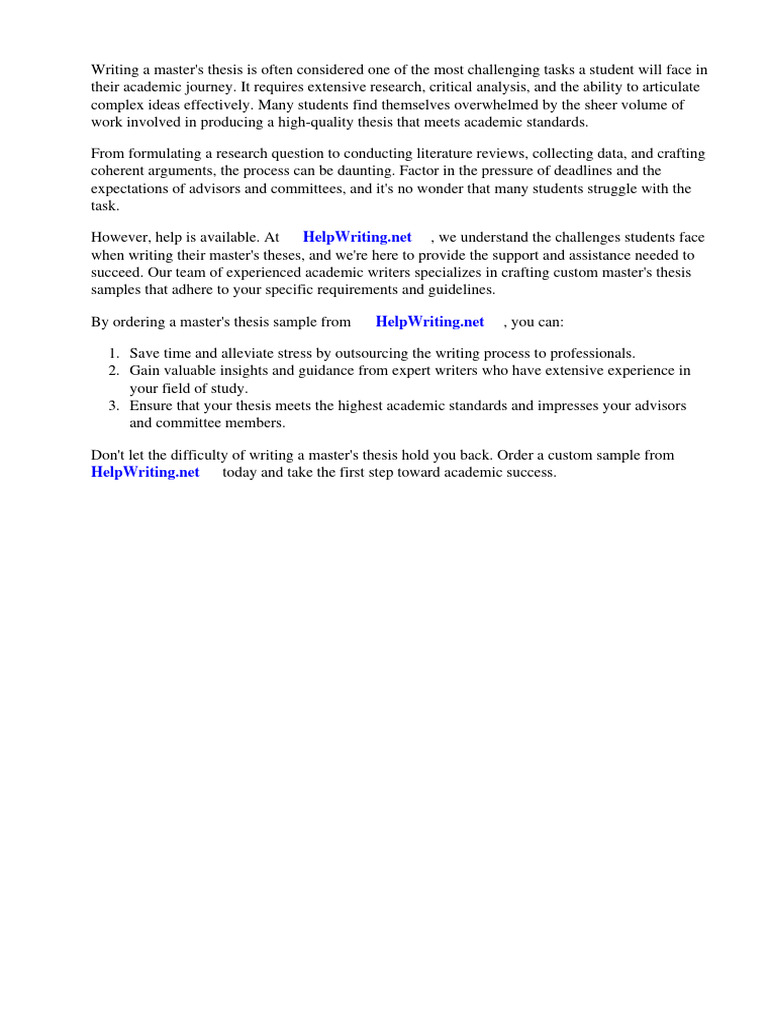 Master Thesis Sample | PDF | Thesis | Sedimentary Rock