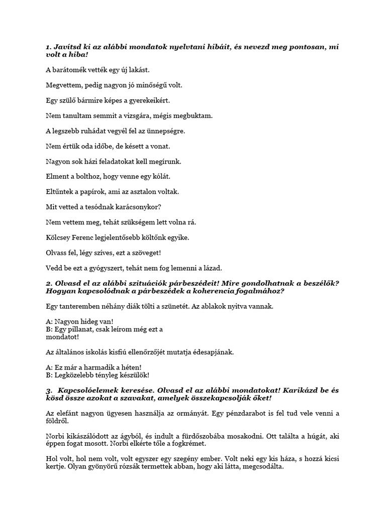 szövegtan.gyakorlatok.10.A.2 (1) | PDF