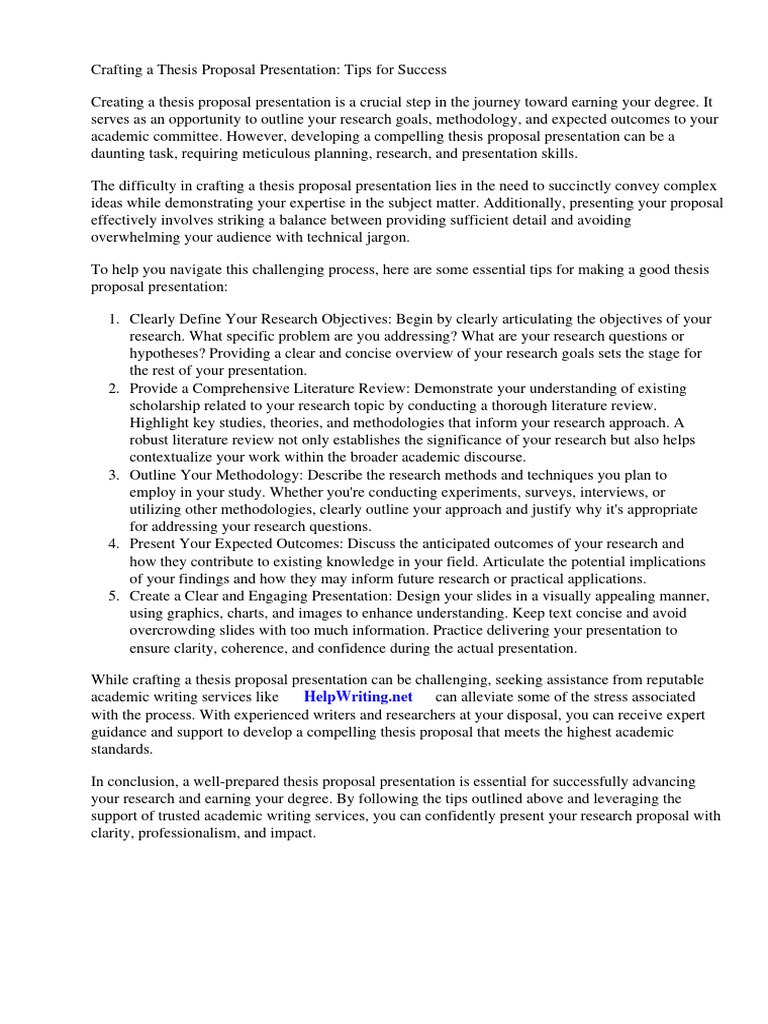 Thesis Proposal Presentation Guide | PDF | Thesis | Methodology