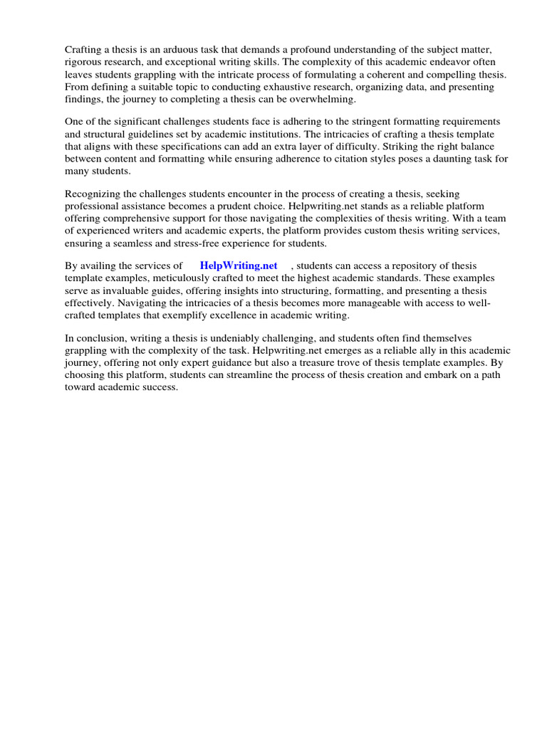 Thesis Template Example | Download Free PDF | Thesis | Essays