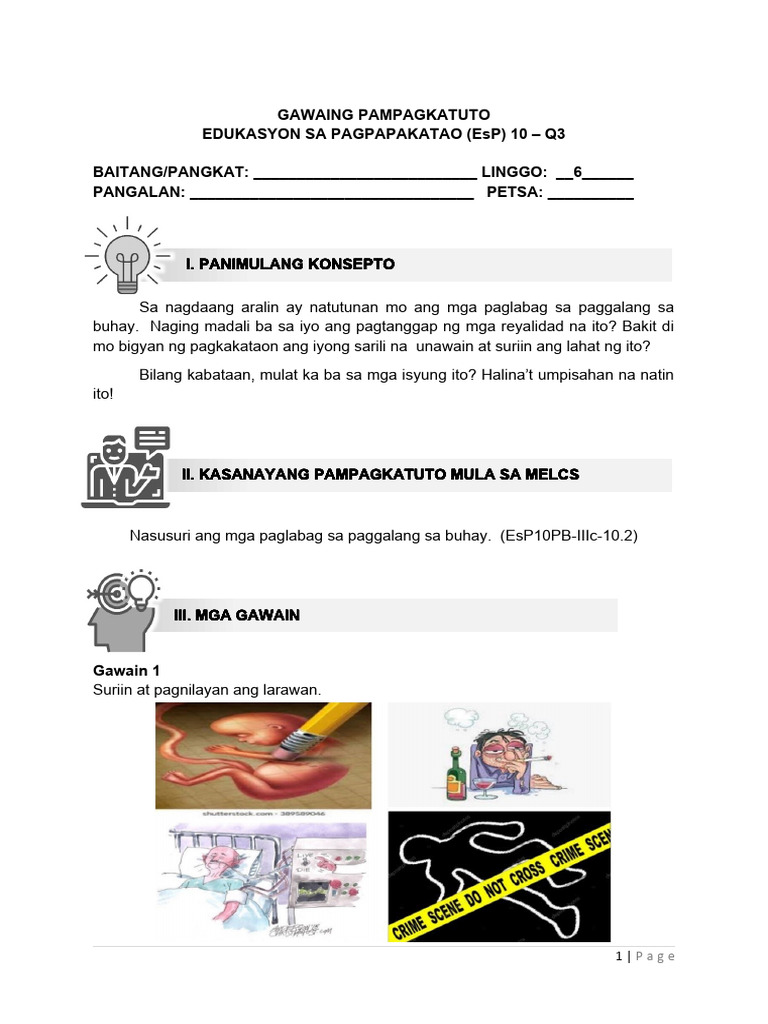 Q3 EsP LAS Gr10 10.2 | PDF