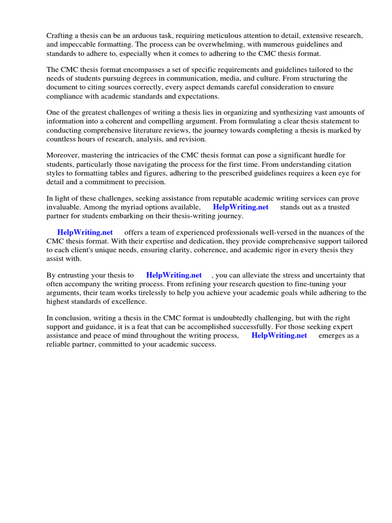 Cmc Thesis Format | PDF | Thesis | Mathematical Optimization