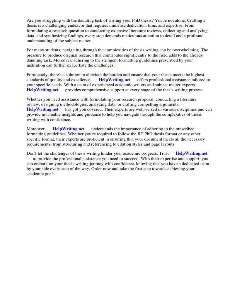 Iit PHD Thesis Format | PDF | Thesis | Doctor Of Philosophy