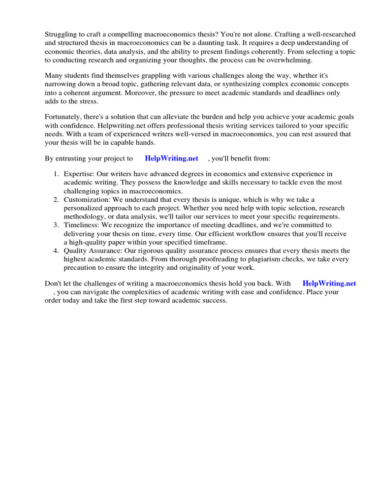 Macroeconomics Thesis Examples | Download Free PDF | Macroeconomics ...