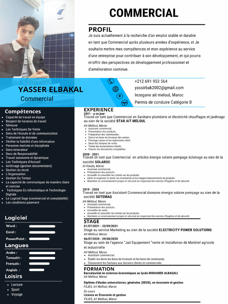 CV Professionnel Yasser Elbakal | PDF