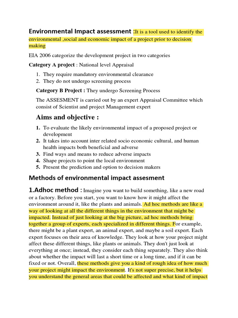 Environmental Impact Assessment | PDF