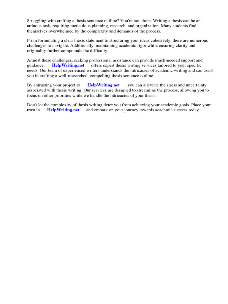 Example of A Thesis Sentence Outline | PDF | Organizational Culture ...