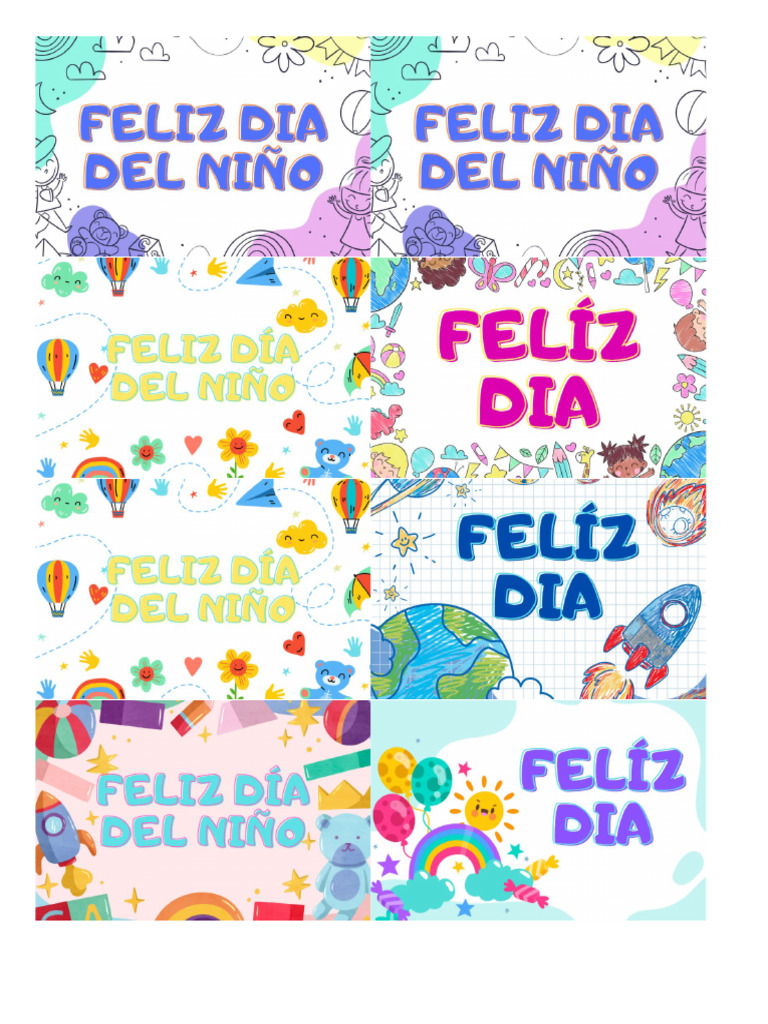 Tarjetas dia del niño para imprimir | PDF
