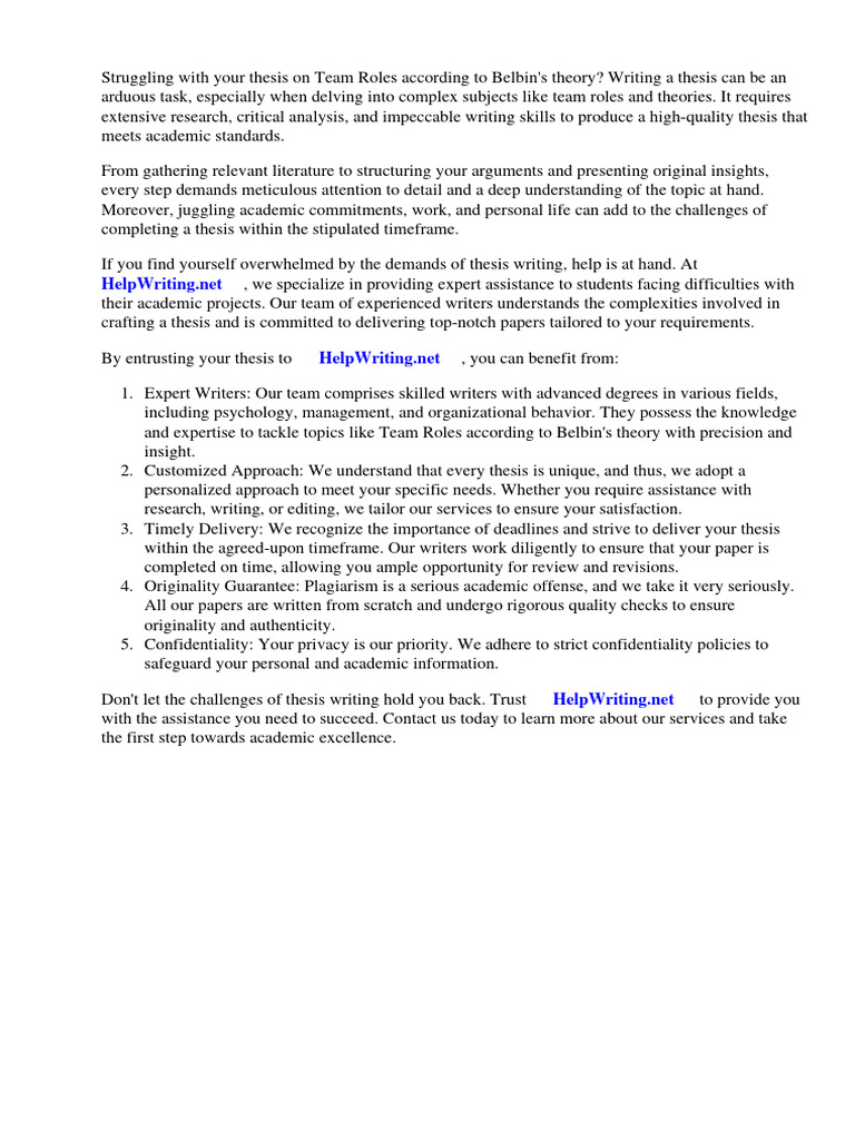 Thesis Teamrollen Belbin | PDF | Psychological Concepts | Behavioural Sciences