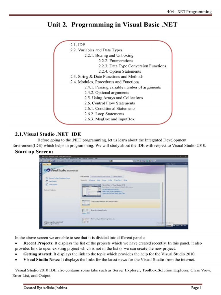 Unit-2 .Net Final | PDF | Parameter (Computer Programming) | Data Type