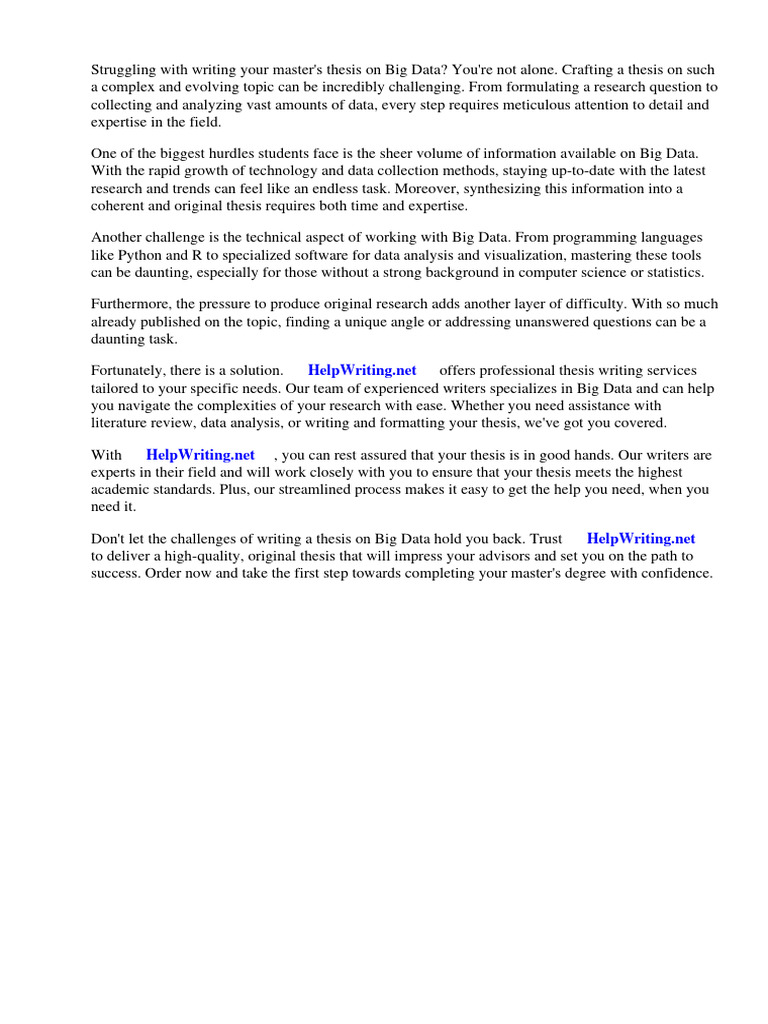 Master Thesis Big Data PDF | Download Free PDF | Big Data | Data Master Thesis Big Data PDF | Download Free PDF | Big Data | Data